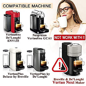 CAPMESSO Coffee Capsule, Reusable Vertuoline Pod Refillable Vertuo Capsules Stainless Steel Compatible with Vertuoline Machine GCA1 and Delonghi ENV135S (8OZ-Coffee Cup)