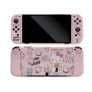 ENFILY Cute Case Compatible with Nintendo Switch OLED, Dockable Case Cover, Ergonomic Soft TPU Grip Case for Joycon, Sparkle Skin Set