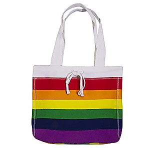 MV Sport Pro-Weave Large Everyday Fleece Travel Tote Bag with draw cords - One Size - Rainbow Pride