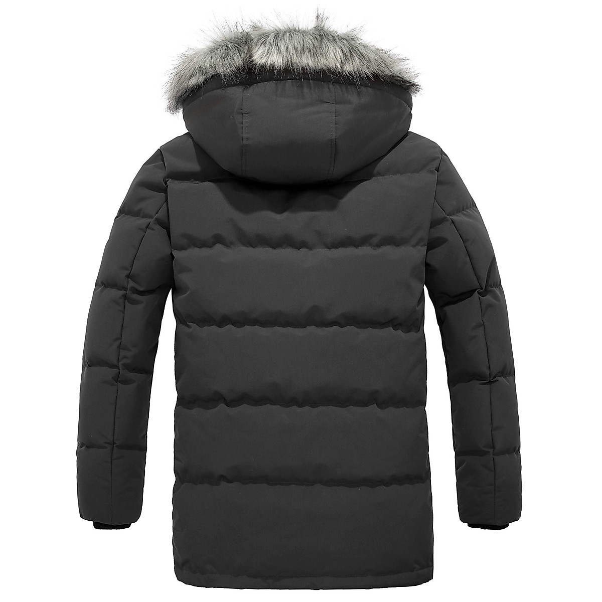 wantdo Men's Waterproof Winter Jacket Warm Coats Puffy Coats (Dark Gray, X-Large)