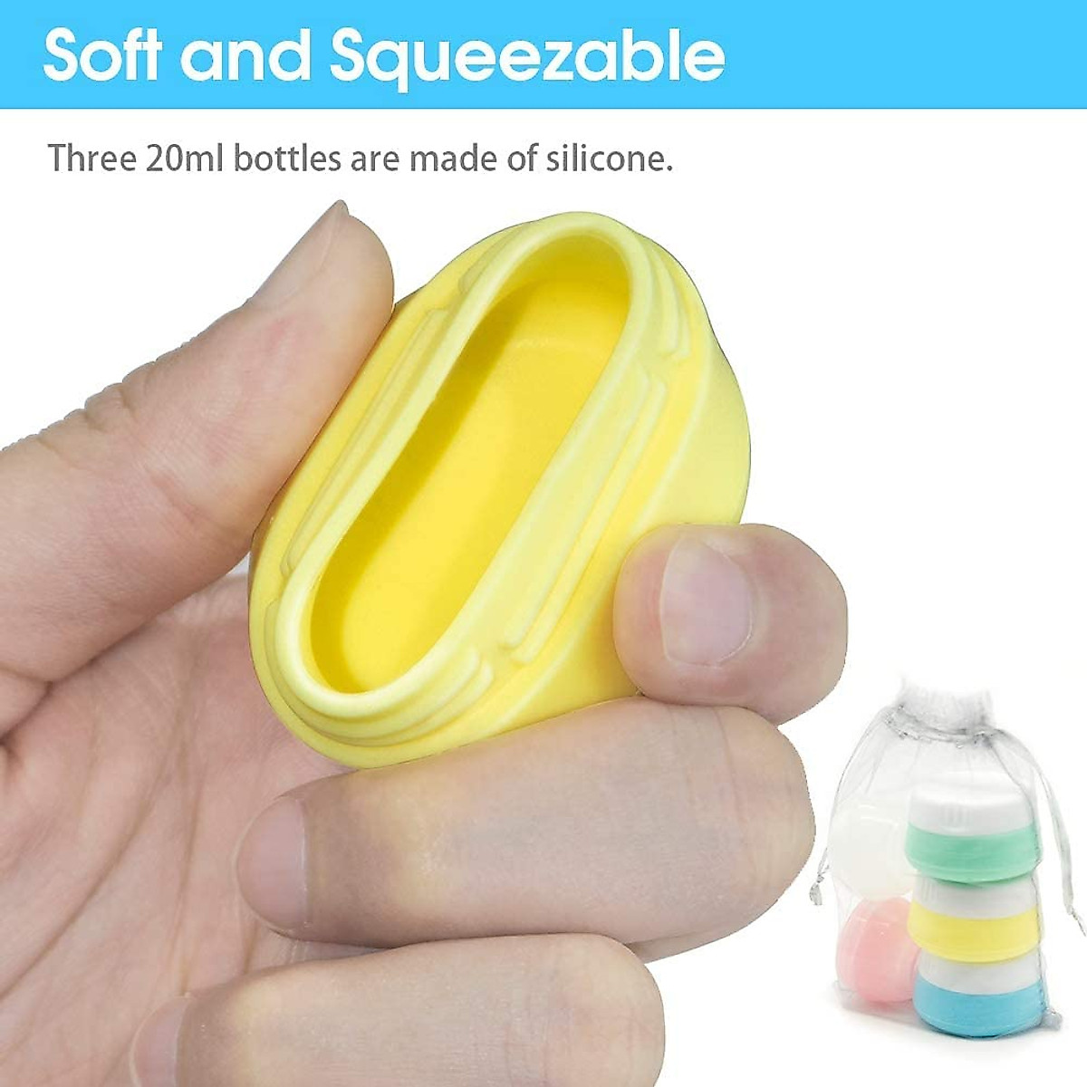 6 Pack Travel Containers for Toiletries, Leakproof Silicone & PP Cream Travel Jars,0.67oz Travel Size Containers with Hard Sealed Lids for Face Hand Body Cream (6 Pieces)