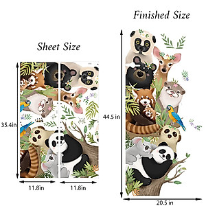 Supzone Jungle Animal Wall Decal Cartoon Forest Animals Wall Stickers Monkey Koala Deer Wall Decor DIY Vinyl Mural Art for Kids Baby Nursery Bedroom Living Room Playroom