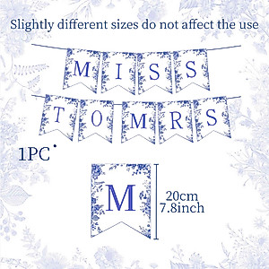 JeVenis Blue Miss to Mrs Banner Something Blue Before I Do Banner for Women Something Blue Bridal Shower Decoration Blue Bridal Shower Bachelorette Engagement Wedding