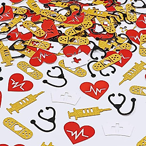 200 Pack Nurse Confetti - Nurse Party Table Decorations for Nursing Medical School Graduation Nurse Week Decor Retirement RN Party Supplies