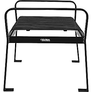 Global Industrial 48" L Outdoor Steel Slat Park Bench Without Back, Black