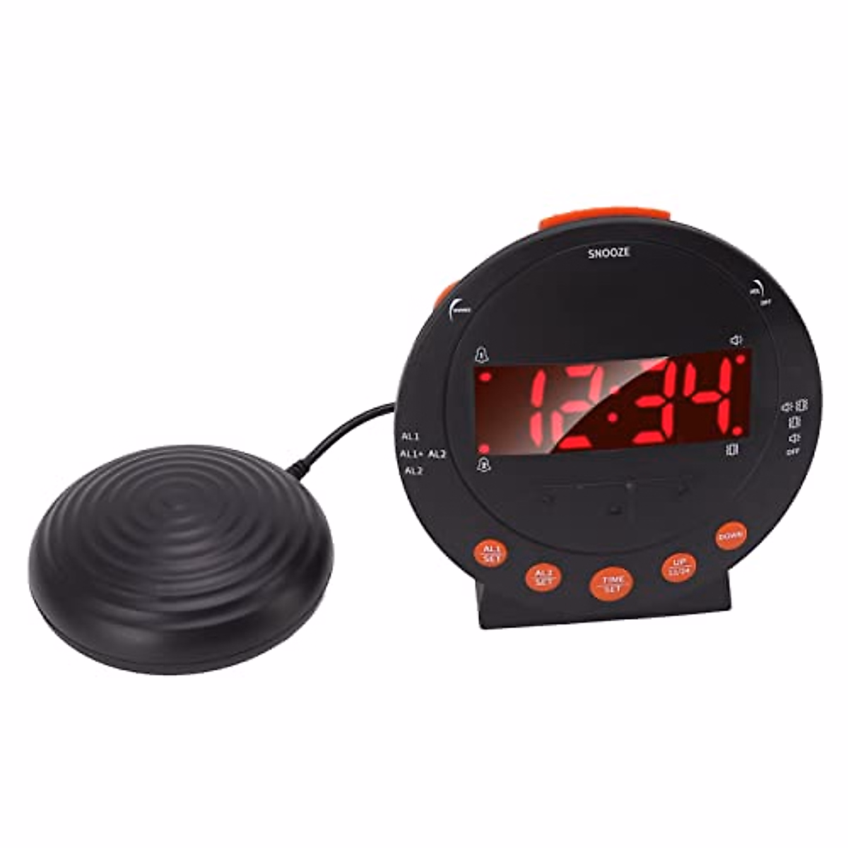 AYNEFY Super Shaker Clock, Alarm Clock 110 Decibels Red Flashing Light Super Shaker Extra Loud Alarm Clock for Student Elder