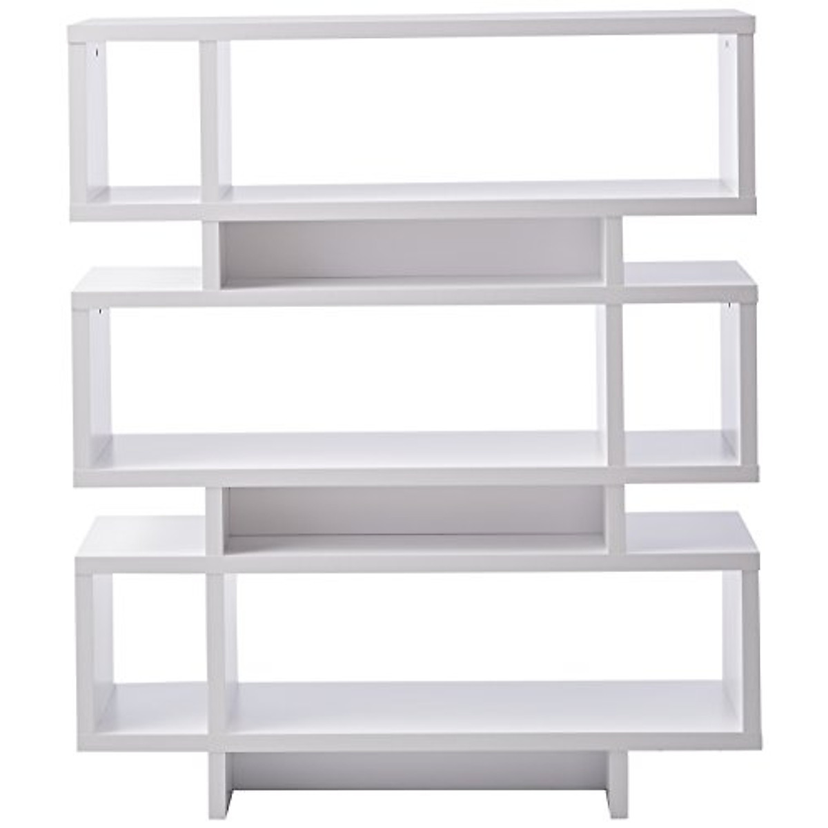 Monarch Specialties 2532 Bookshelf, Bookcase, Etagere, 4 Tier, 55" H, Office, Bedroom, Laminate, White, Contemporary, Modern Bookcase-55 Style, 47.25" L x 12" W x 54.75" H
