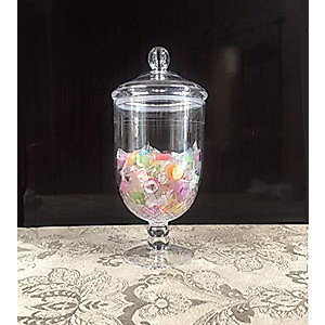 Bekmore Large Apothecary Jar with Airtight Lid in Premium Acrylic, Decorative Weddings Candy Buffet, Break-Resistant and BPA-Free, 55 Ounce