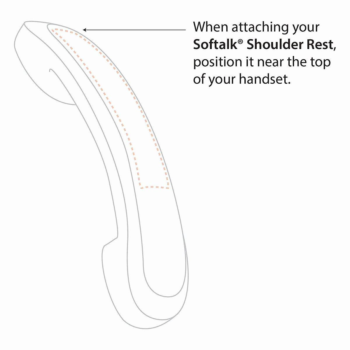 Softalk Antibacterial Ivory Phone Shoulder Rest | Landline Telephone Accessory (00105M),1