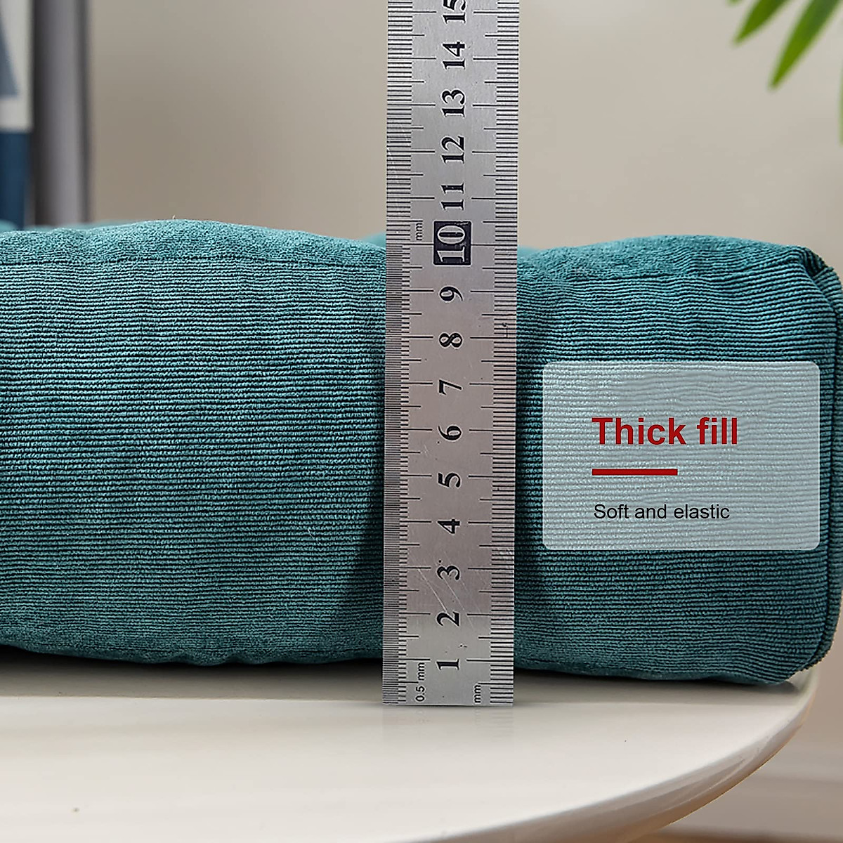 Thicken Tufted Cushion,Square Floor Pillow Corduroy Meditation Cushion Comfort Soft Tatami Seat Cushion,Reduces Pressure Chair Cushion Pads for Living Room Balcony Bay Window Yoga-Red 38x38cm(15x15inc