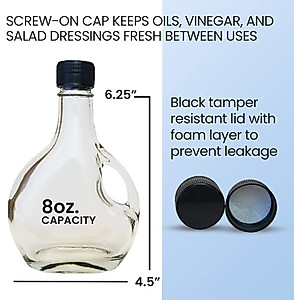 Cornaby's Clear Glass European Styled Bottles - Set of 3, 8oz w/Lid & Gold Seal | Perfect for Gourmet Gift Giving, Salad Dressings, Homemade Juice storage, Oil Cruet, Syrup Dispenser, DIY Project