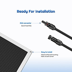 Alrska 150 Watt Flexible Solar Panel 12V Monocrystalline Bendable 150W 12 Volt Semi-Flexible Mono Overlap Solar Panel Solar Panels Charger Off-Grid for RV Boat Cabin Van Car Uneven Surfaces