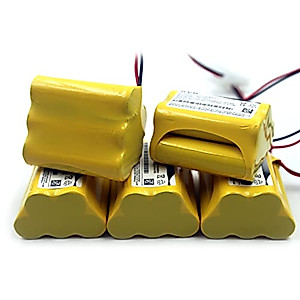 elxjar (5-Pack) 6V 1000mAh Ni-CD Battery Pack Replacement for Aritech 10050205 Lithonia ENB-06006 ENB06006 Prescolite Exit Sign Emergency Light Sharp 51500RS CE140P E82082100