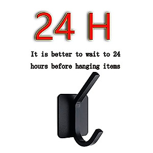 feliposi Towel Hook/Adhesive Hooks - Wall Hooks for Coat/Robe/Towels Stick on Bathroom/Kitchen 4-Pack, Waterproof Aluminum Alloy (Black)