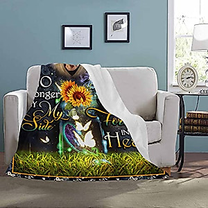 Custom Loving Memory Blanket, no Longer be My Side but Forever in My Heart Couch Blanket