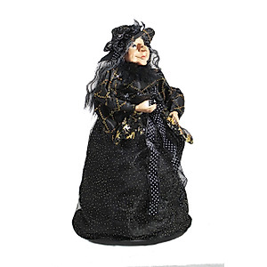 Windy Hill Collection 18" Black Bat & Pumpkin Tabletop Fabric Halloween Fall Harvest Witch Collectible Figure Figurine Plastic Cone Body 911806