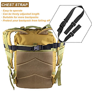 MAGARROW Backpack Chest Strap Adjustable Sternum Strap Chest Belt with Buckle (Black)