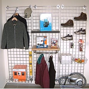 Only Garment Racks #1900C (Box of 3) Grid Panel for Retail Display - Perfect Metal Grid for Any Retail Display, 2'x 6', 3 Grids Per Carton (Polished Chrome Finish)