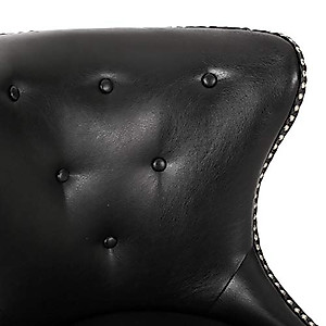 Christopher Knight Home Keith Contemporary Tufted Swivel Office Chair, Midnight Black and Chrome