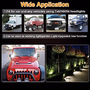 H6054 Led Headlights, KASLIGHT Pair 5x7 Led Headlight 7x6 Headlamp Hi/Low Sealed Beam 6054 H5054 Head Light for Jeep Cherokee Wrangler YJ XJ Chevy S10 GMC Nissan Buick Dodge Toyota Truck Ford E250 Van