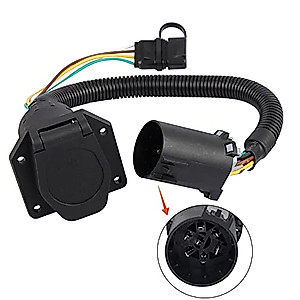 Newparts 7 Pin to 7 Way Blade and 4 Way Flat Vehicle-Side Trailer Wiring Adapter Compatible with Ford Chevy Dodge Ram GMC Sierra Grand Cherokee USCAR Socket Required Trailer Connector Wiring Harness