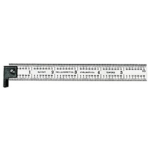 Starrett Spring Tempered Steel Rules with Regular Steel Finish, Quick Reading, and Inch Graduations - 6" Length, 4R Graduation Type, 3/64" Thickness - H604R-6