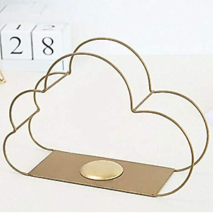 Shmei Cloud Shape Wrought Iron Wall Shelf,Wall-Mounted Display Storage Shelf Home Organizer Holder Rack Home Decor (Gold)