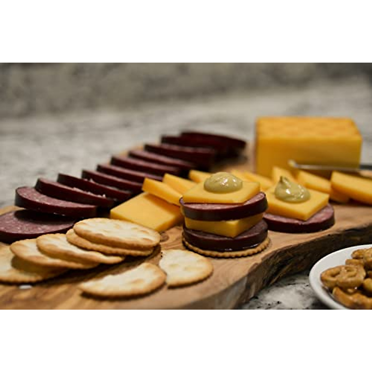 Dan the Sausageman's Kodiak Gift Basket Featuring Beef Summer Sausage, Nut Assortments, Cheese and Mustard. Great for Back to School, Thank You and Appreciation Gifts.