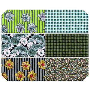 Kaffe Fassett Collective August 2023 Contrast 6 Fat Quarters FreeSpirit