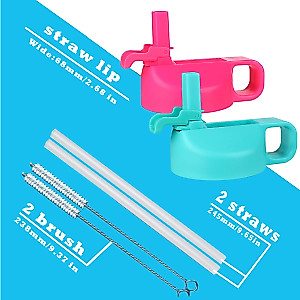 Straw Lid for 12 32 40 64 oz Wide Mouth Water Bottle, Lids Compatible with Hydro Flask Sports Water Bottle Straw Lid Top Straw Cap-Dust Cover Design