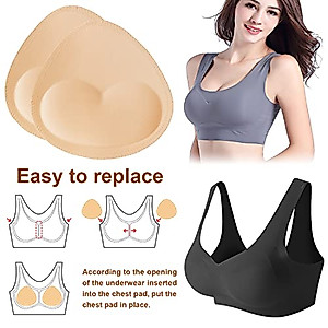 TopBine Bra Pads Inserts Women's Sports Cups Bra Replacement Insert for Bikini Swimsuit