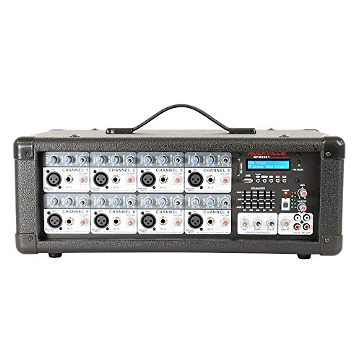 Rockville RPM80BT 2400w Powered 8 Channel Mixer/Amplifier w/Bluetooth/EQ/Effects