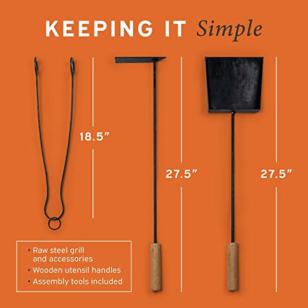 Hickory Summit argentine grill - argentinian gaucho grill - santa maria grill - argentinian parrilla set with all tools included