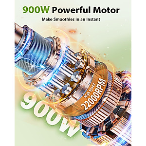 KOIOS Smoothies Blender, 900W Personal Blender and Grinder Combo for Kitchen, Smoothies Maker with 3 Non-BPA Portable Blender Cup for Baby Food, Beans, Nuts, Spice Protein Mixer