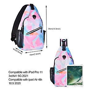 MOSISO Sling Backpack, Multipurpose Travel Hiking Daypack Rope Crossbody Shoulder Bag, Graffiti Art