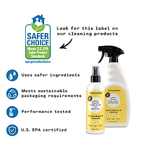 Remooble Dry Erase Whiteboard Cleaner Spray - Safely Removes Tough Stains and Ghosting (2 Pack)