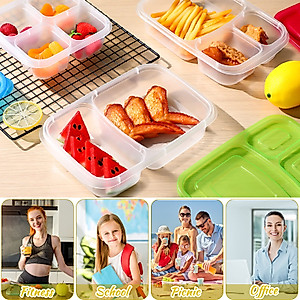 22 Pack Bento Lunch Box with Lids Reusable Lunch Containers with Compartment Divided Food Snack Storage Containers Meal Prep Containers, Microwave Safe for Kids School Work Travel, 3 Types, Multicolor