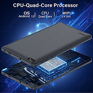 Android Tablet 7 inch, Android 11.0 Tablet 2GB RAM 32GB ROM Tablet 7 inch with WiFi, Bluetooth, GMS, Dual Camera, Google Play for YouTube, Netflix, Gaming