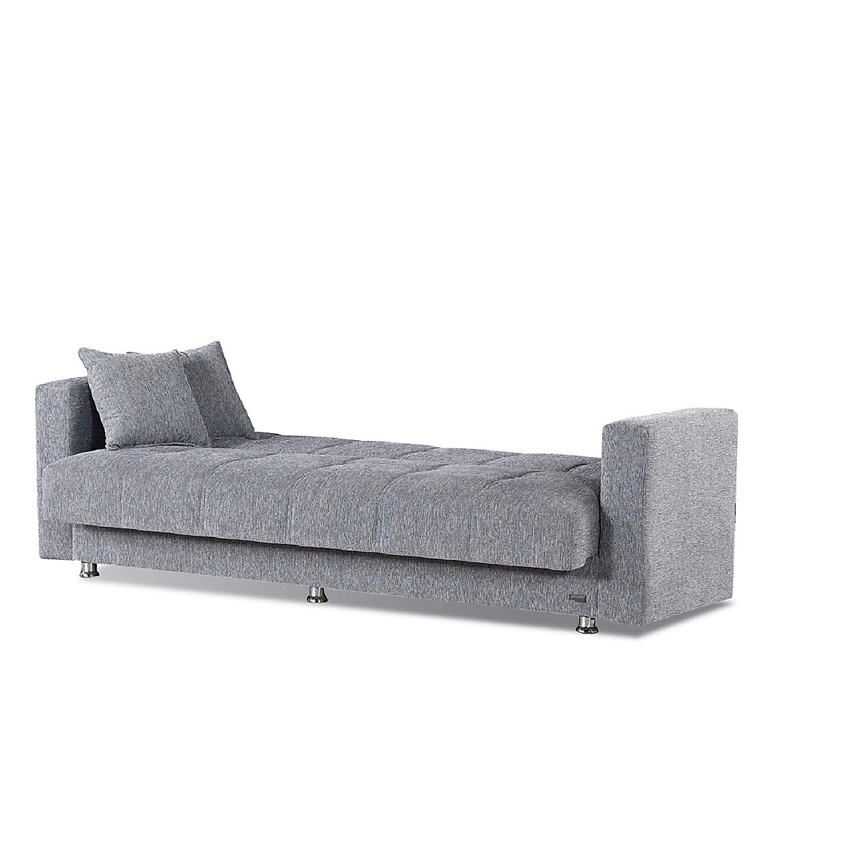 Beyan Signature Empire Furniture USA Niagara Collection Convertible Sofa Bed with Storage Space, Includes 2 Pillows, Gray
