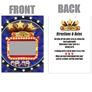 juccybe Casino Games Scratch Off Gambling Cards for Fun Vegas Casino Gambling Games Night Party Supplies, 30 Pack Slot Machine Theme Designed Cards Including 4 Winning 777 Game Cards