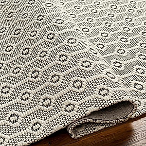 Hauteloom Puna Living Room, Bedroom Area Rug - Contemporary - Off White, Black - 8' x 10'