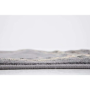 Unique Loom Reza Collection Traditional Persian Style Area Rug, 2 ft 2 in x 8 ft 2 in, Gray/Ivory