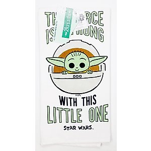 Force is Strong Baby Yoda Star Wars' Tea Flour Sack Dish Towel (19in X 25in)