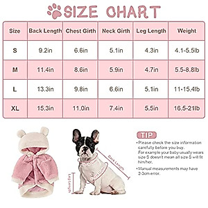 Dog Hoodie Sweaters with hat Puppy Coats with Hooded Winter Lamb Wool Warm Clothes Coat for Small Medium Dogs Clothes Apparel Pink XL