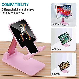 Space Astronaut Musical Note Foldable Desktop Cell Phone Holder Portable Adjustable Stand for Travel Desk Accessories