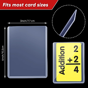 550 Pieces Card Sleeves Hard Card Sleeves Holder Clear Protective Card Holders Plastic Card Protector Holders for Baseball Card, Sports Cards, Trading Card, Game Card, 3 x 4 Inches