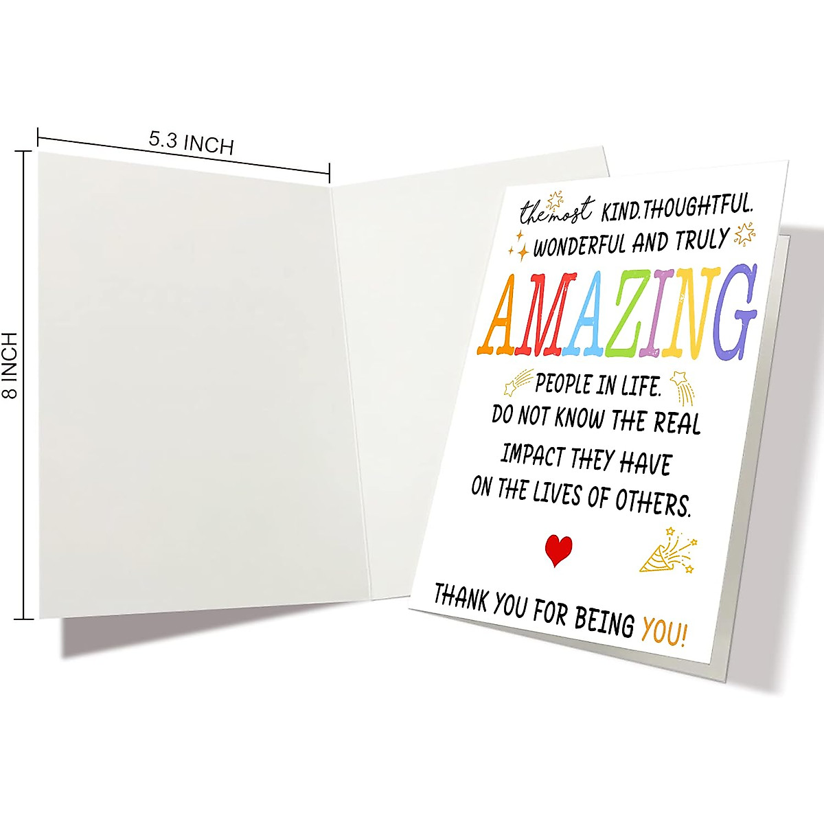 ONECHI Cute Thank You Card for Best Friend Bestie, Appreciation Card for Teacher Boss Coworker Doctor, Sweet Friendship Card for Him Her, Thank You for Being You