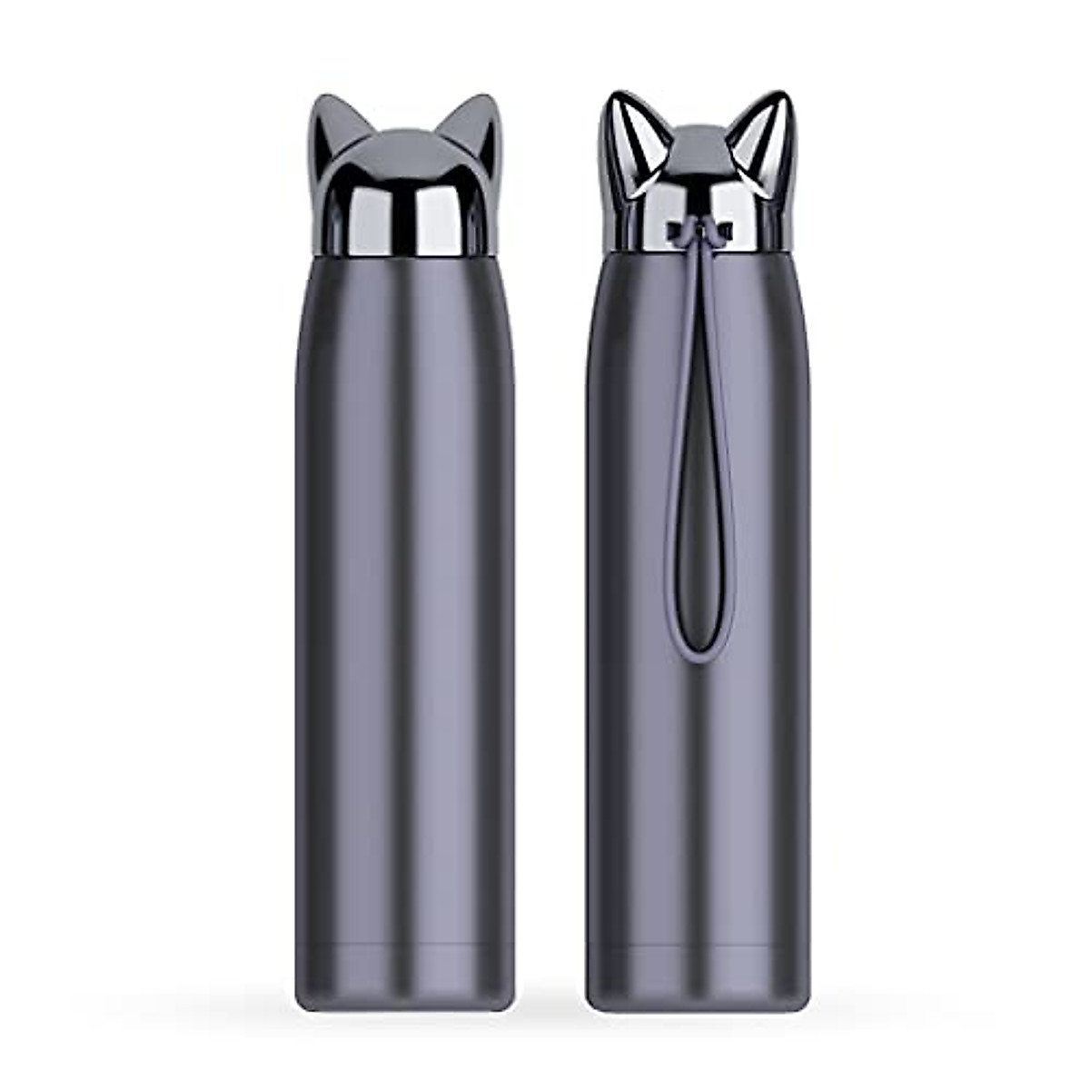 SEASD 320ml 11oz Double Wall Hot Water Thermos Bottle Stainless Steel Vacuum Flasks Cute Cats Ear Thermal Coffee Tea Milk Travel Mug (Color : C)