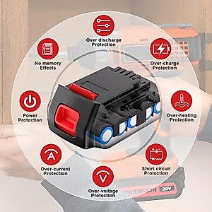 BATTOOL 2Pack 3800mAh 20V Replace for Black and Decker 20V Lithium Battery Compatible with Black & Decker 20V MAX Battery LBXR20 LB20 LBX20 Cordless Power Tools