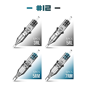 Wormhole Tattoo Cartridge Needles, 20pcs Mixed Cartridge Needles 1203RL 1205RL 1205RM 1207RM Tattoo Cartridges Disposable Tattoo Needle Cartridge Tattoo Needles Cartridge Needles for Tattoo Artist